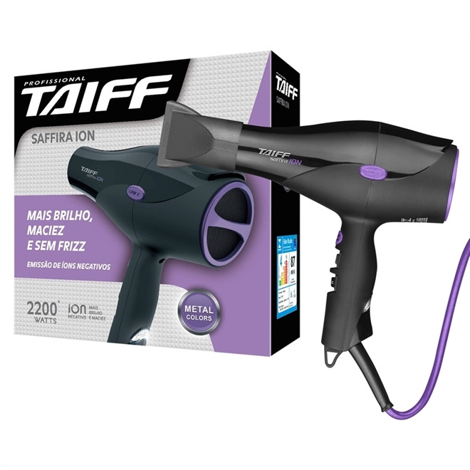 Taiff Secador Saffira Ion Metal Colors Roxo 220V