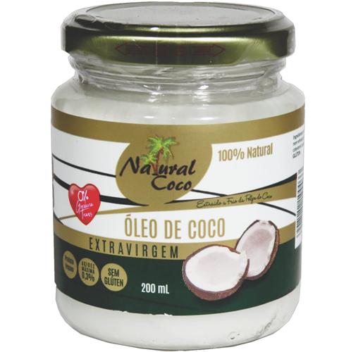 Natural Coco Óleo de Coco Extravirgem 200ml