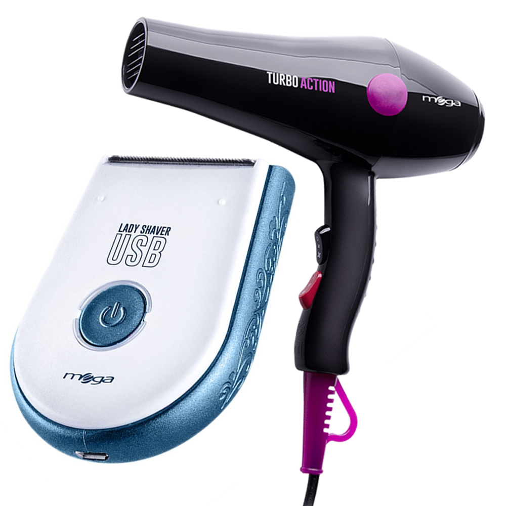 Mega Kit Secador Turbo Action + Lady Shaver USB