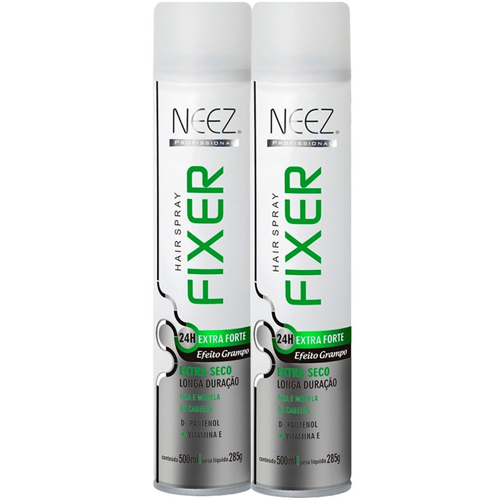 Neez Kit Fixer Hair Spray Extra Forte Efeito Grampo - 2 Unidades