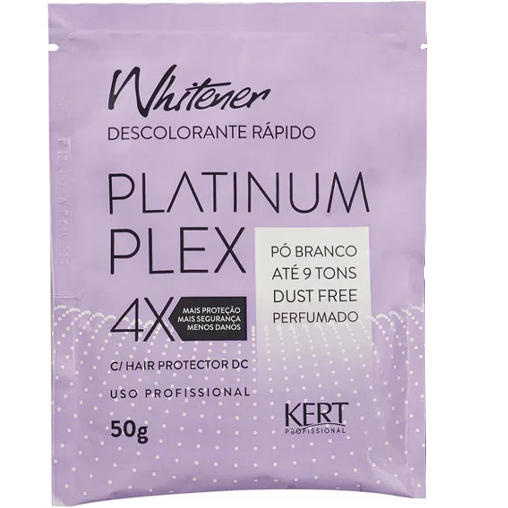 Kert Whitener Platinum Plex Pó Descolorante Rápido 50g - Pó Branco