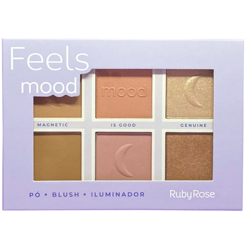 Ruby Rose Feels Mood Paleta de Pó, Blush e Iluminador